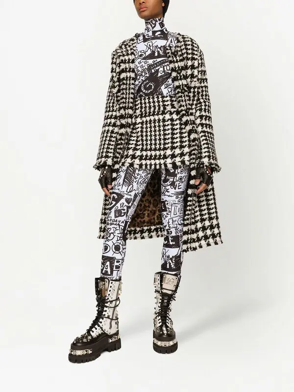 Dolce & Gabbana Tweed Single-breasted Coat