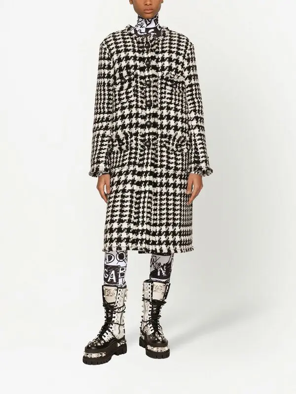 Dolce & Gabbana Tweed Single-breasted Coat