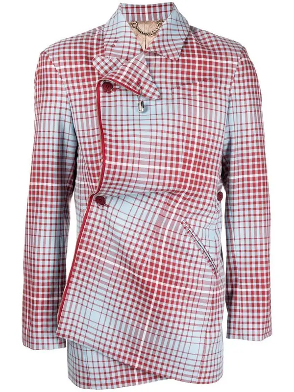 CHARLES JEFFREY Checked Single-breasted Jacket