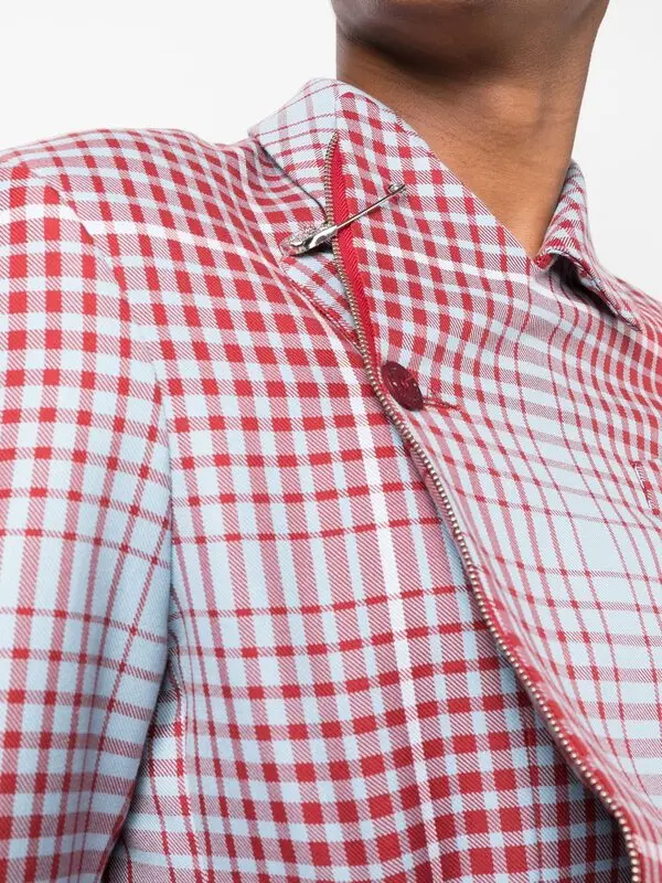 CHARLES JEFFREY Checked Single-breasted Jacket