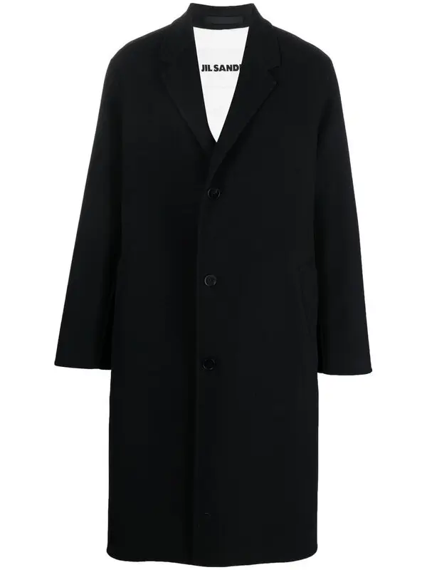 JIL SANDER Notched-collar Cashmere Coat - Blue