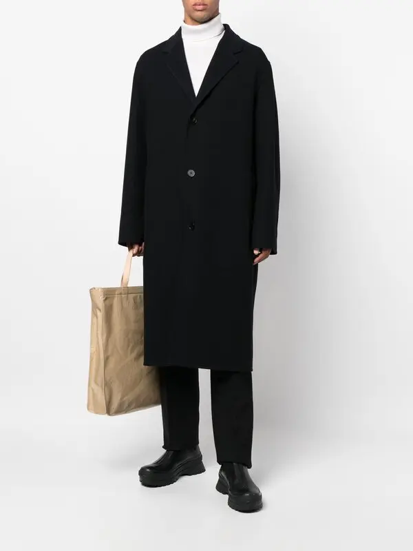 JIL SANDER Notched-collar Cashmere Coat - Blue