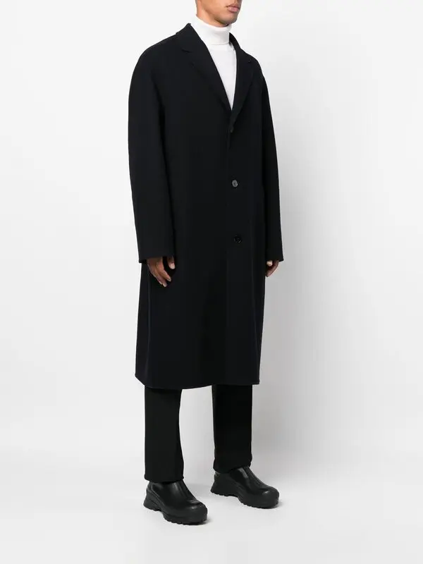 JIL SANDER Notched-collar Cashmere Coat - Blue