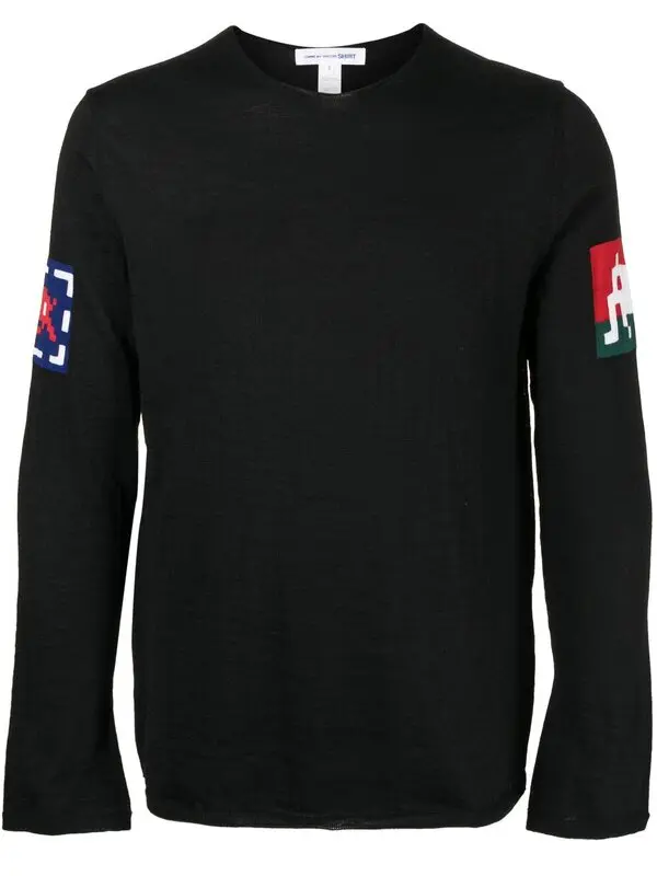 Comme Des Garçons Intarsia-knit Sweater - Black