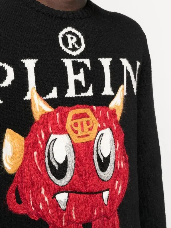 Philipp Plein Embroidered-motif Crew-neck Jumper
