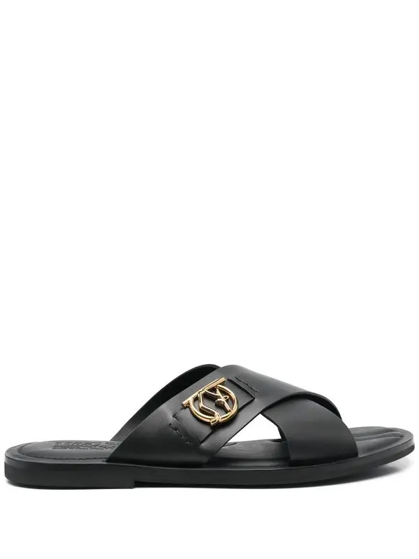FERRAGAMO Logo-plaque Leather Sandals