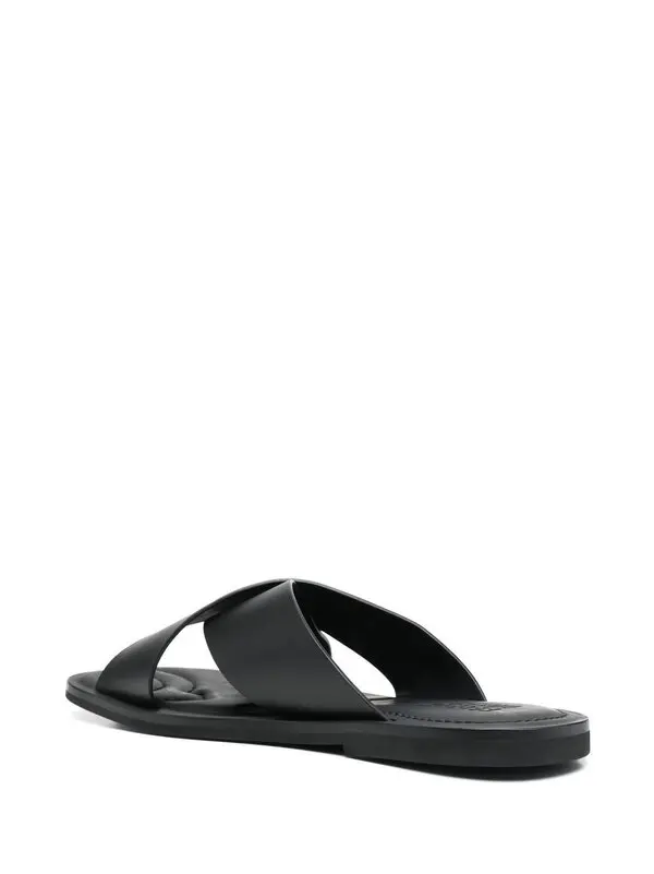 FERRAGAMO Logo-plaque Leather Sandals