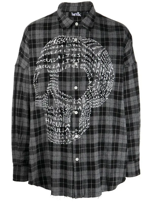 HACULLA. Slogan-print Skull Shirt - Grey
