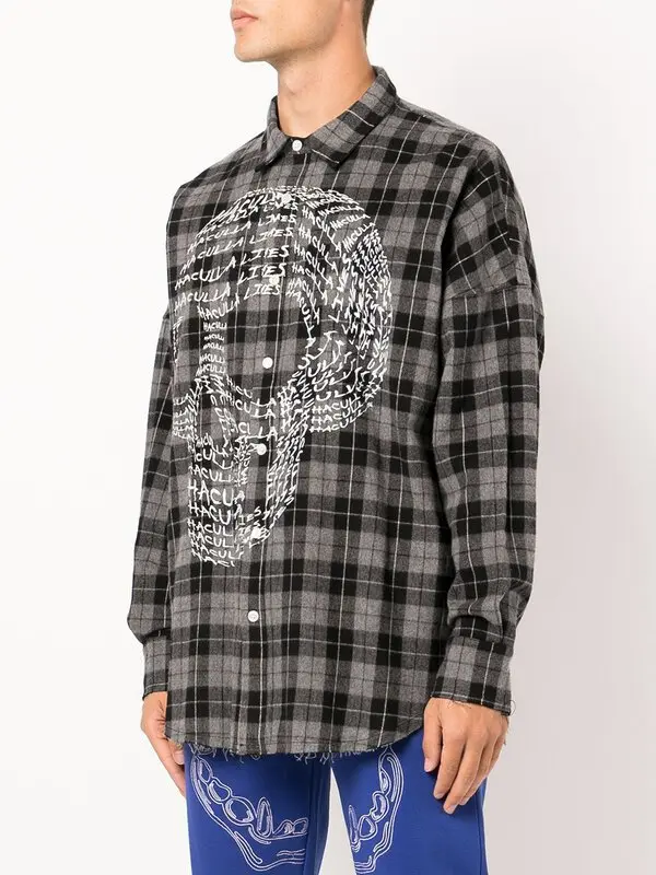 HACULLA. Slogan-print Skull Shirt - Grey