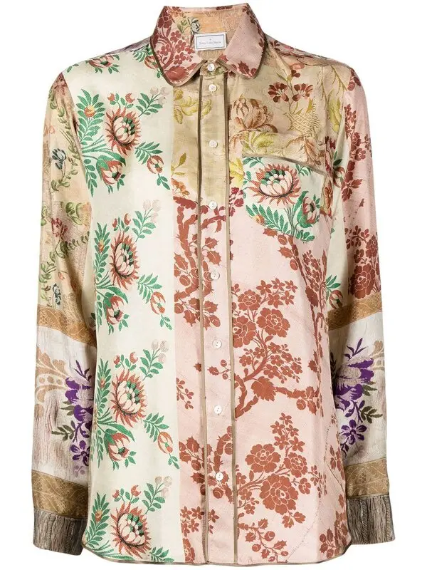 PIERRE-LOUIS MASCIA Floral-print Silk Shirt