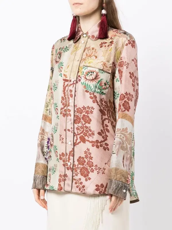 PIERRE-LOUIS MASCIA Floral-print Silk Shirt