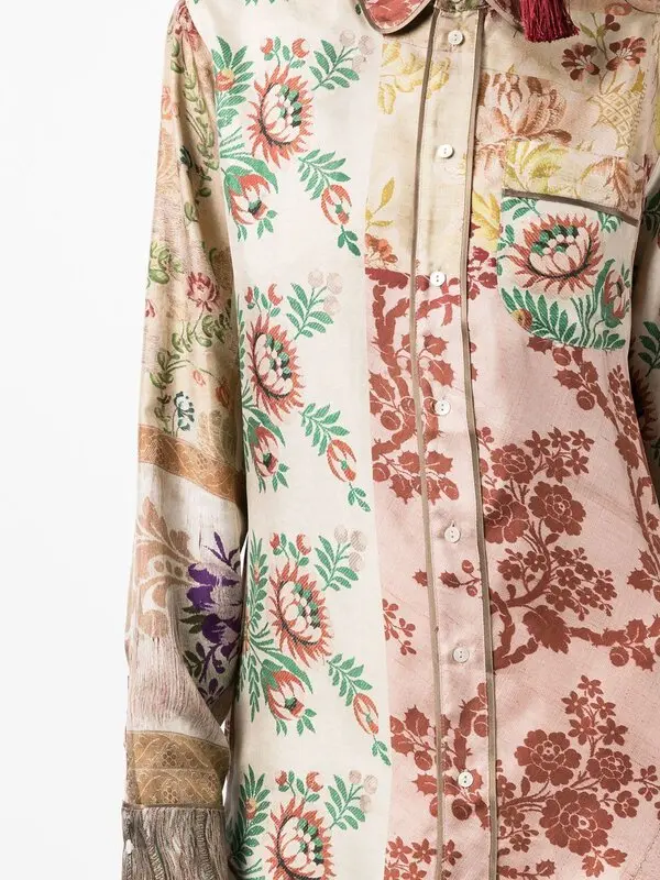 PIERRE-LOUIS MASCIA Floral-print Silk Shirt