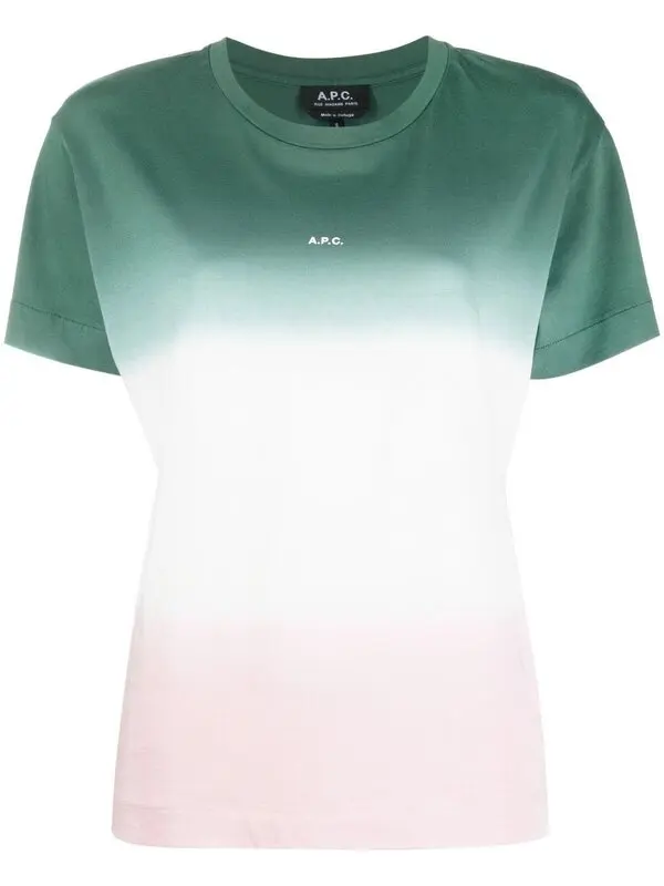 A.p.c. Gradient-effect Logo-print T-shirt