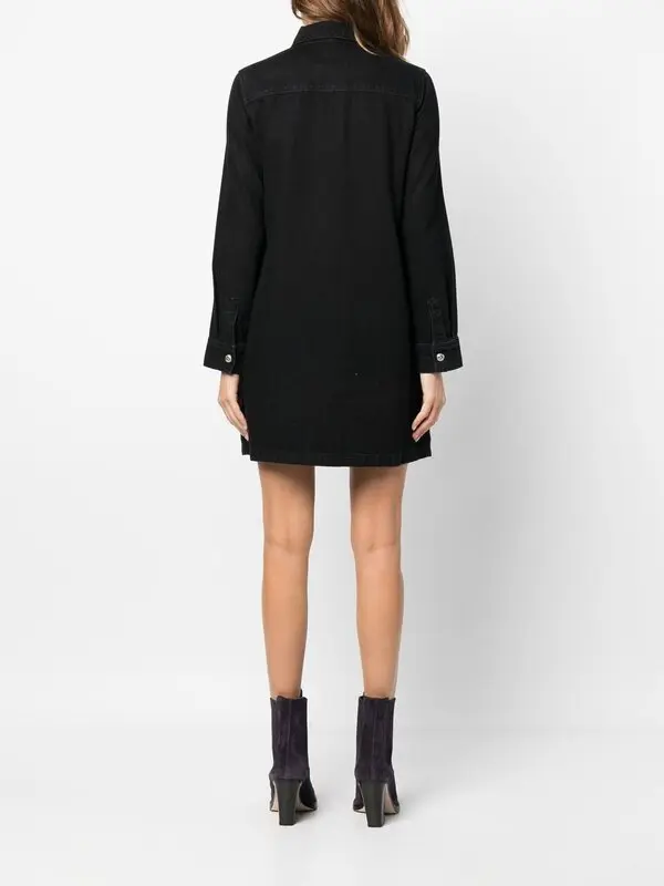 A.P.C. Denim Shirt Dress In Black - 30% Off | Editorialist