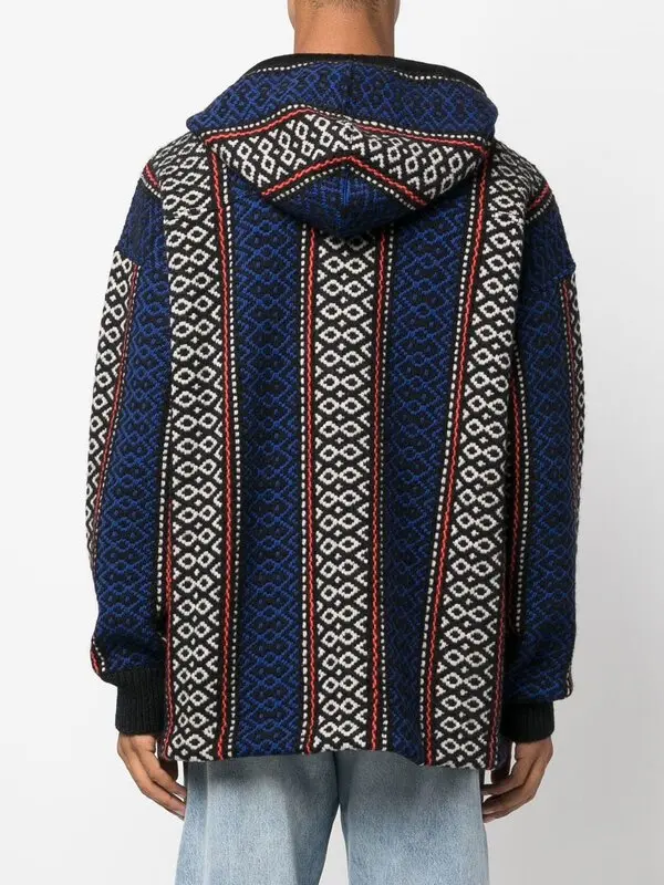 Off-White Geometric-patterned Alpaca-blend Hoodie
