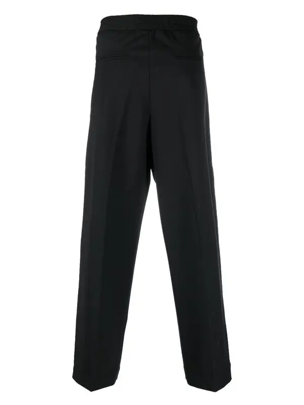 BONSAI Pleated Straight-leg Trousers - Black