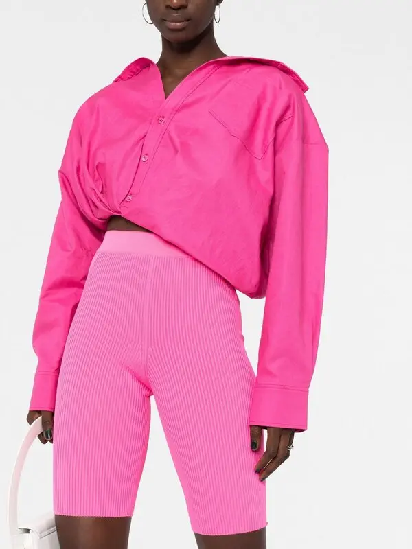 Jacquemus La Chemise Mejean Tucked Blouse - Pink
