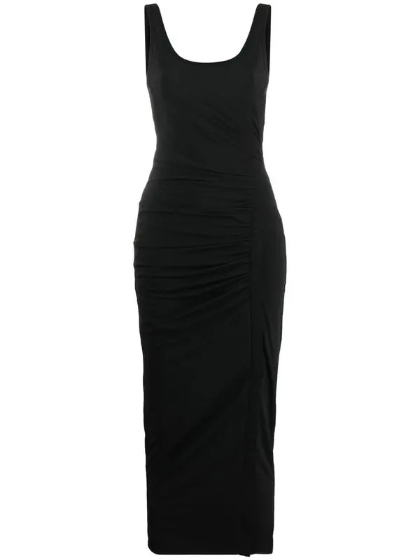 Helmut Lang Draped Slit-detail Midi Dress