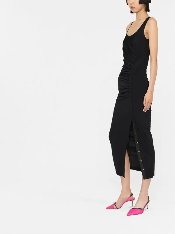 Helmut Lang Draped Slit-detail Midi Dress