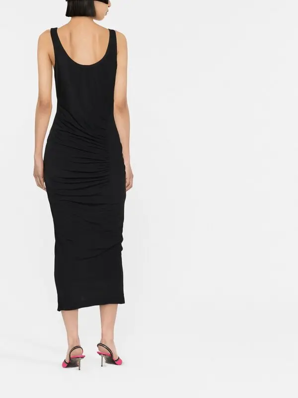 Helmut Lang Draped Slit-detail Midi Dress