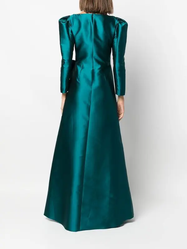Alberta Ferretti Bow-embellished Satin Gown