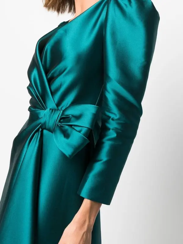 Alberta Ferretti Bow-embellished Satin Gown