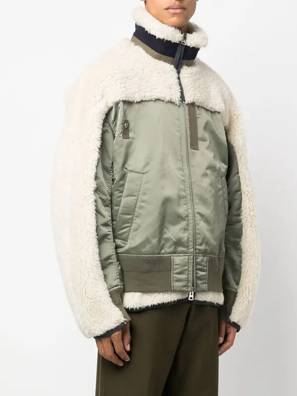 Sacai Panelled Funnel Neck Jacket