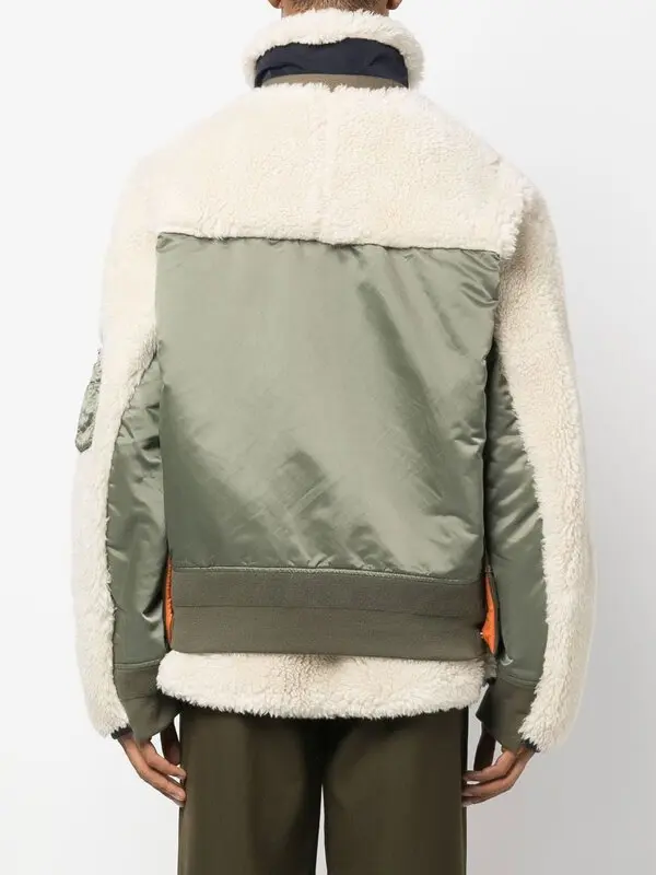 Sacai Panelled Funnel Neck Jacket