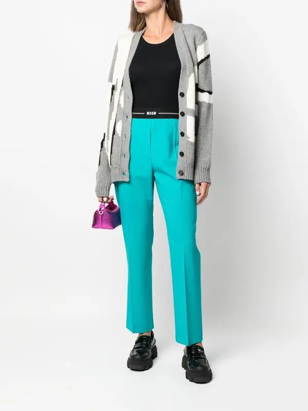 MSGM Logo-waistband Tailored Trousers