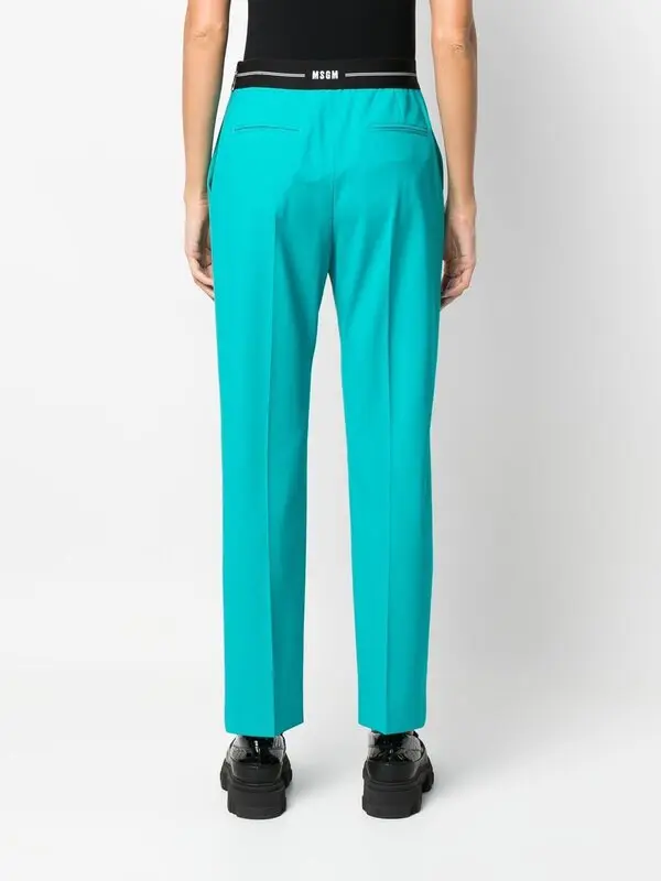 MSGM Logo-waistband Tailored Trousers