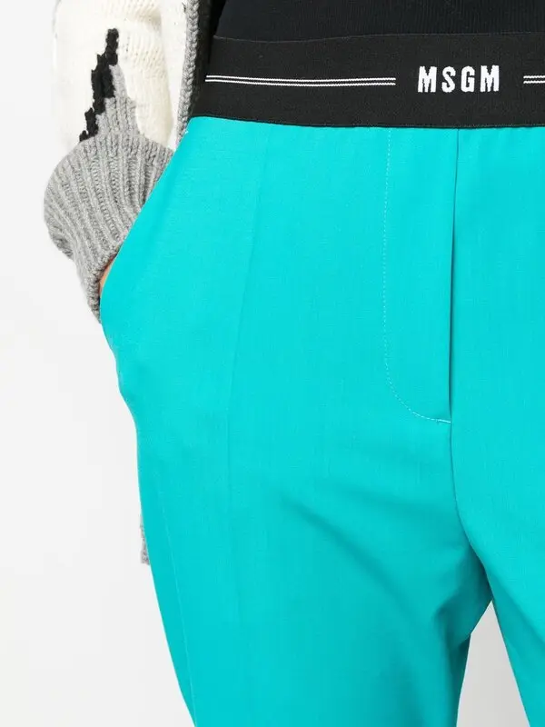 MSGM Logo-waistband Tailored Trousers