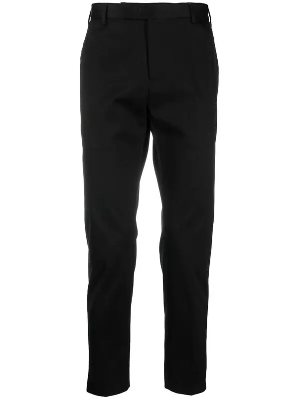 PT TORINO Straight-leg Cropped Trousers - Black