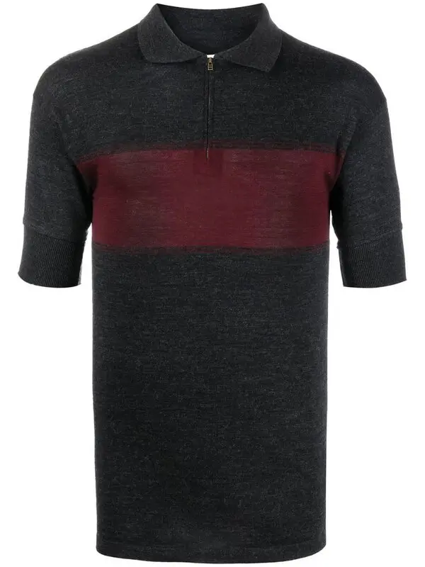 MAISON MARGIELA Two-tone Zip-up Polo Shirt