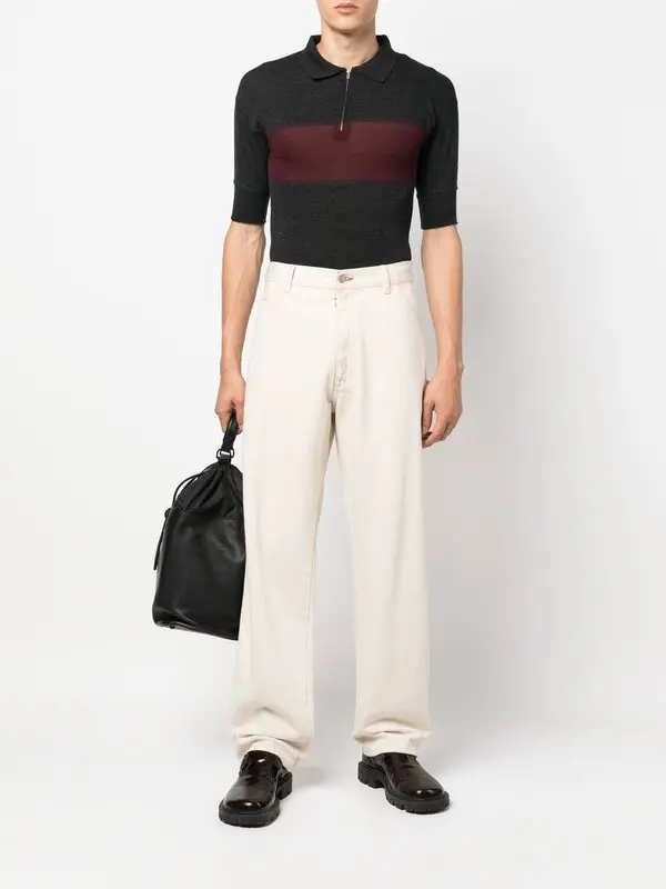 MAISON MARGIELA Two-tone Zip-up Polo Shirt