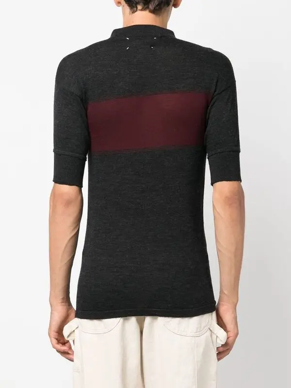 MAISON MARGIELA Two-tone Zip-up Polo Shirt