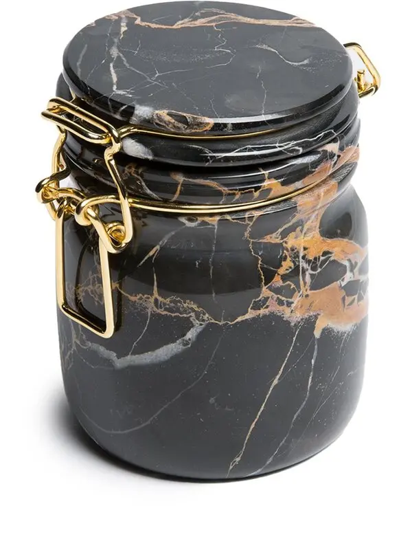 EDITIONS MILANO Miss Marble Portoro Jar - Black