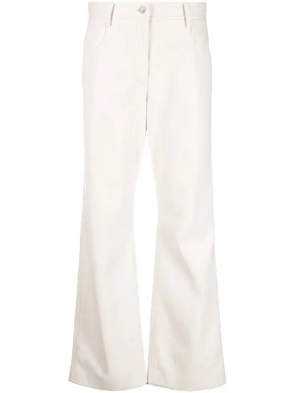 MSGM High-waisted Faux-leather Trousers