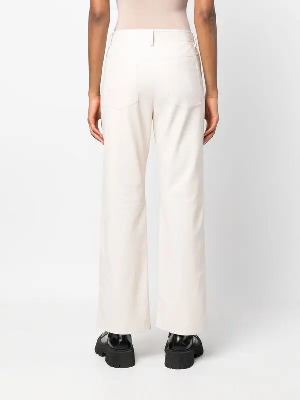 MSGM High-waisted Faux-leather Trousers