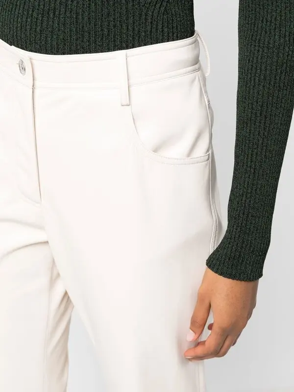 MSGM High-waisted Faux-leather Trousers
