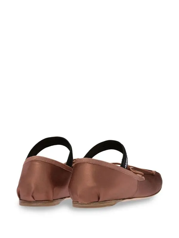 Miu Miu Satin Ballerina Shoes - Brown