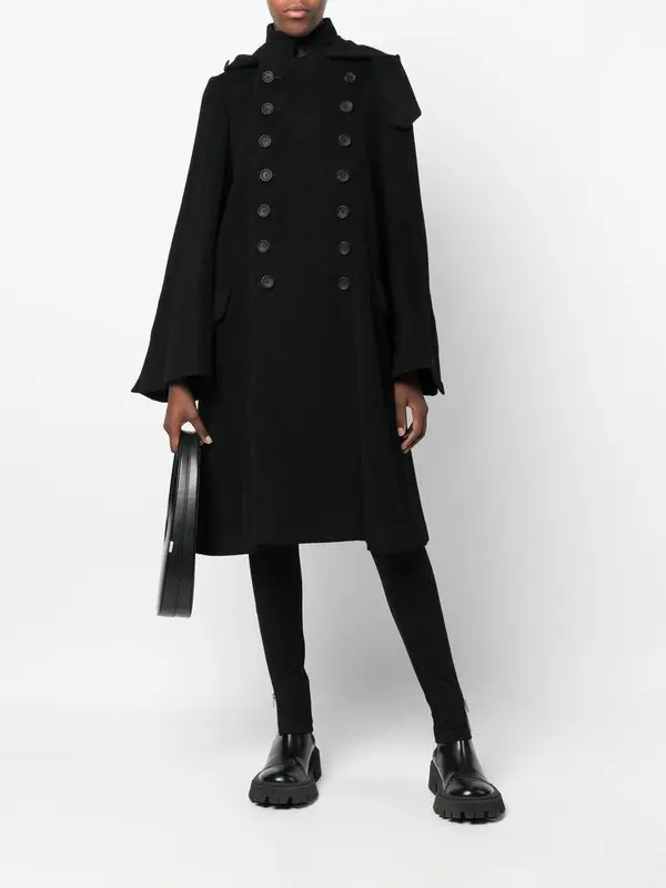 Yohji Yamamoto Double-breasted Cape-style Coat