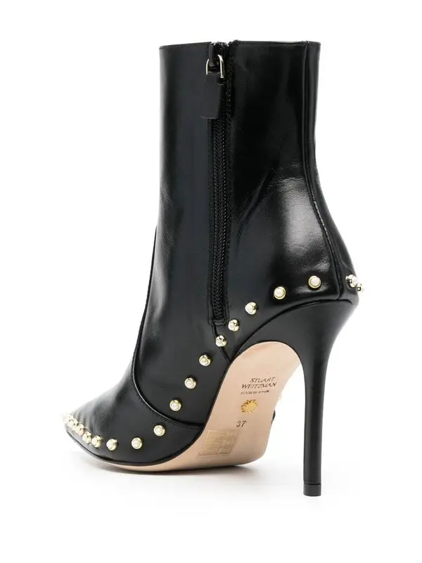 STUART WEITZMAN 110mm Pearl-detail Leather Boots