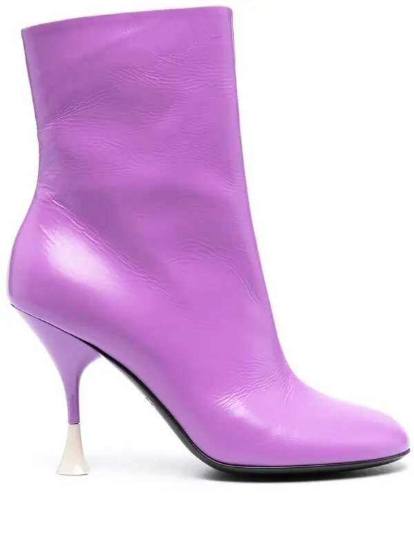 3JUIN 100mm Leather Ankle Boots