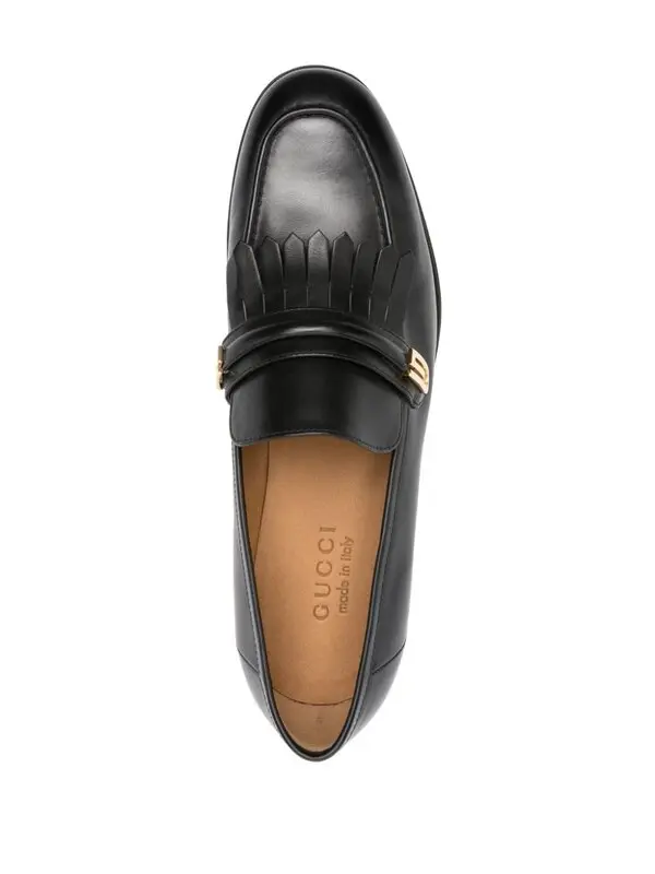 Gucci Fringe-detail Leather Loafers