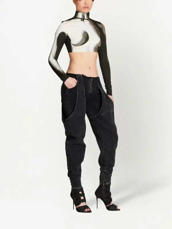 Balmain Spray Paint Effect Cropped Top