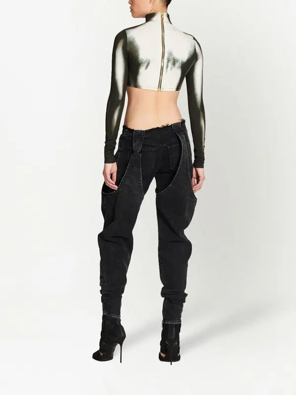 Balmain Spray Paint Effect Cropped Top