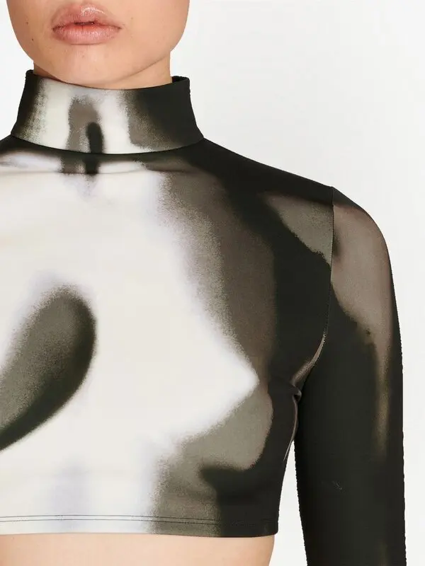 Balmain Spray Paint Effect Cropped Top