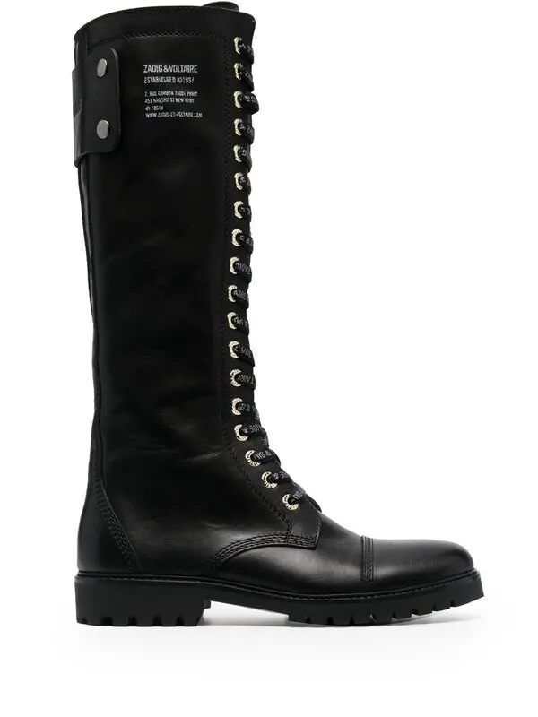 Zadig&Voltaire Leather Knee-high Boots - Black