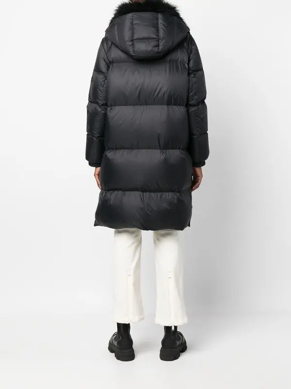 YVES SALOMON Lambswool Collar Down Coat - Black