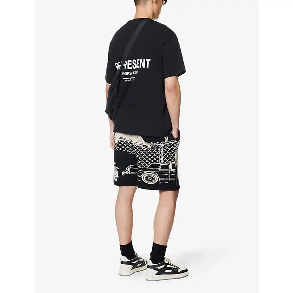 REPRESENT Owners' Club Graphic-print Relaxed-fit Cotton-jersey T-shirt - Black